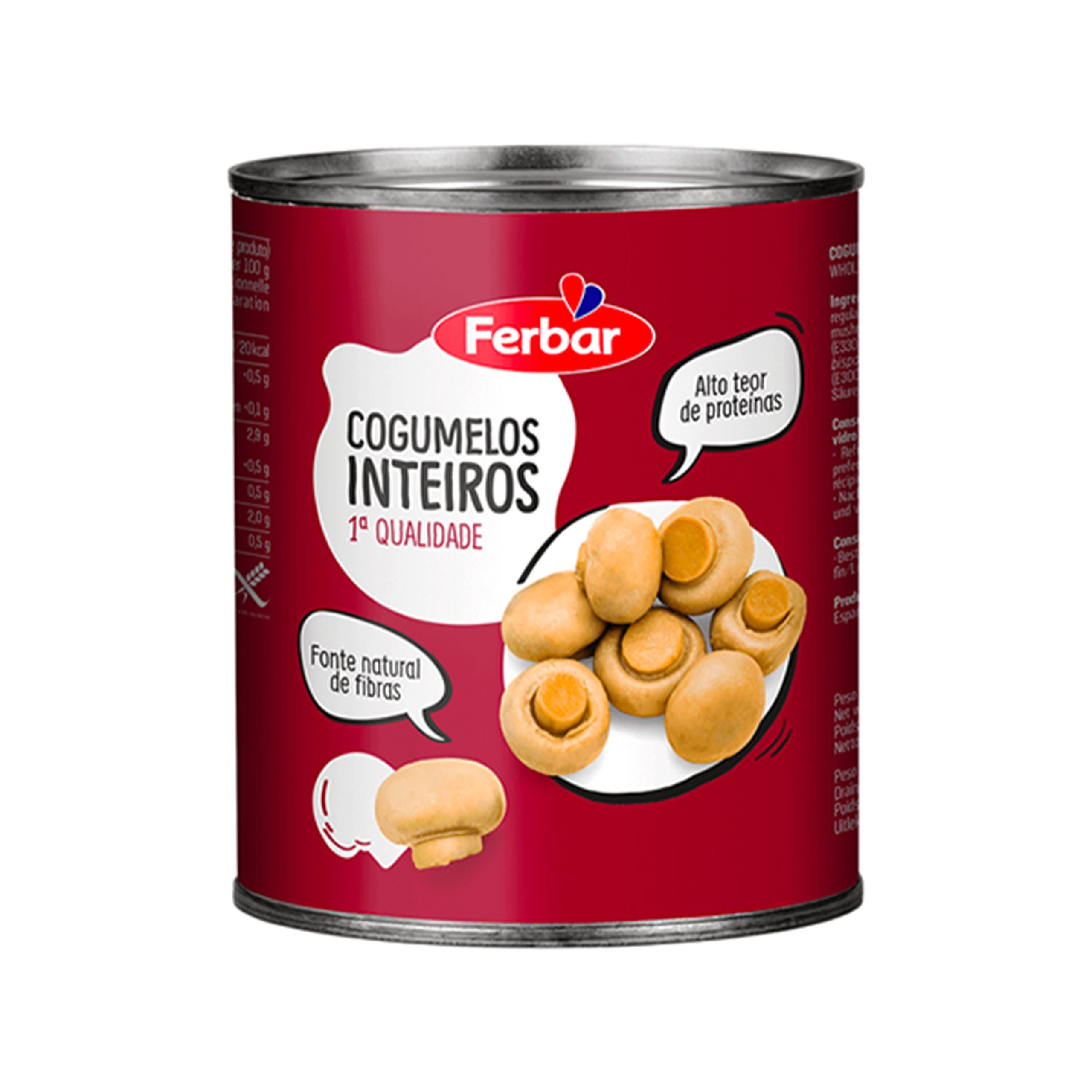 Cogumelos Ferbar Inteiros (780g) - E-Davinci