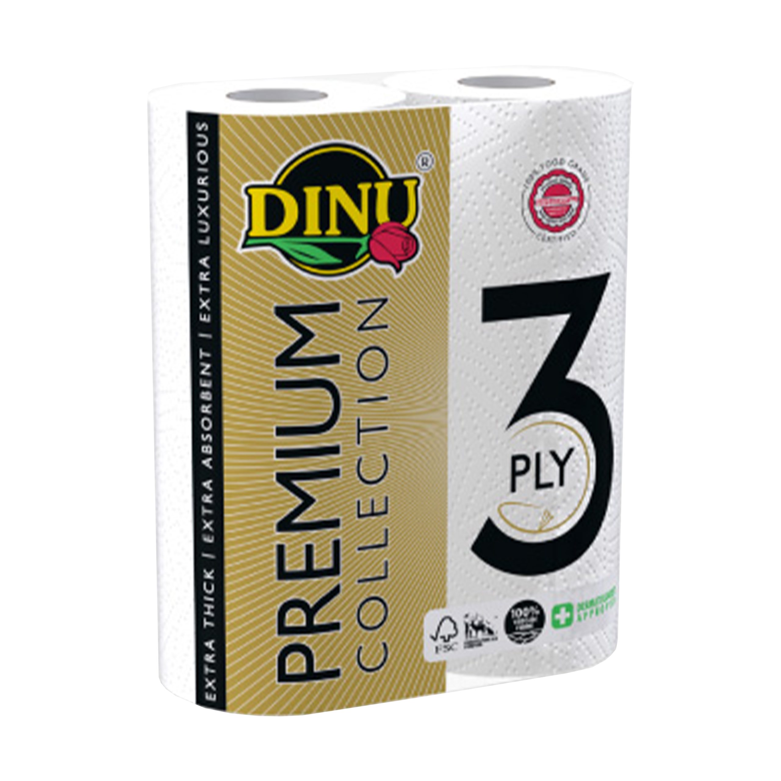 Rolo de Cozinha Dinu 3F Premium White 2 Rolos - E-Davinci